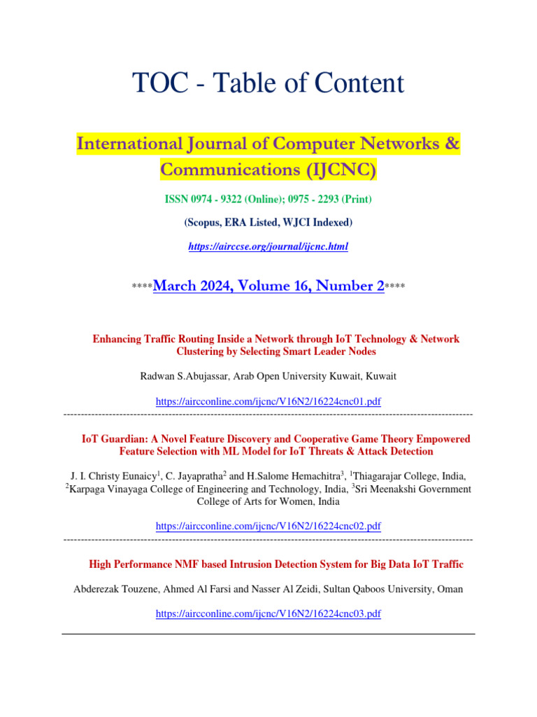 March 2024, Volume 16, Number 2 - The International Journal of Computer ...