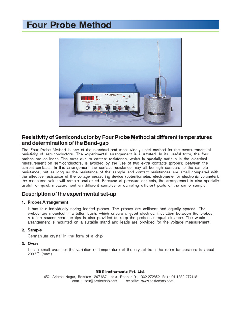 Four Probe Experiment DFP 02 Basic Model | PDF | Analog To Digital ...