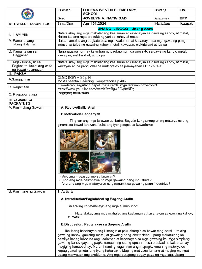 Q4 DLP EPP WK1.d1 2 | PDF