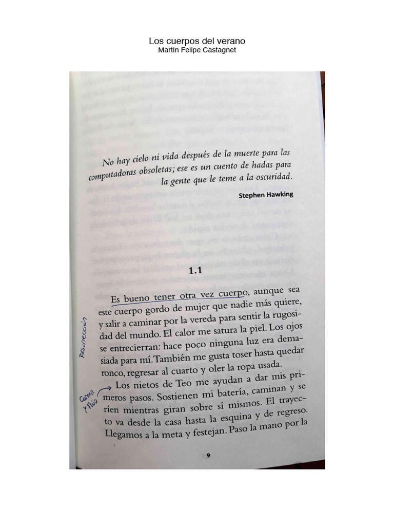 Martín Felipe Castagnet - Los Cuerpos Del Verano LECTURA | PDF