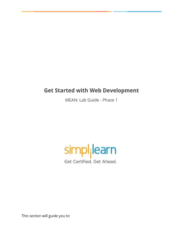 Get Started With Web Development: MEAN: Lab Guide - Phase 1 | PDF