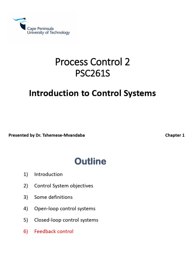 2024 Lesson 1 - Part 1 - Introduction To Control Systems | Download Free PDF | Steady State ...