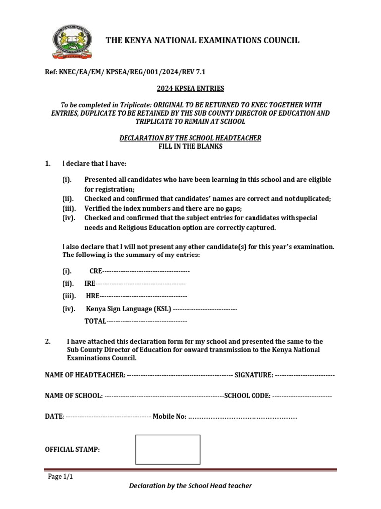 2024 Kpsea Declaration by The School Headteachers 2 | PDF