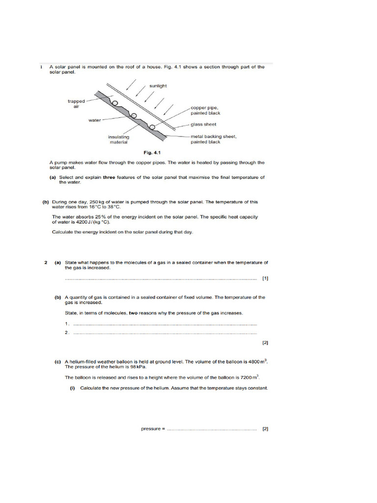 Exercise Physics Thermal and Pressure | PDF