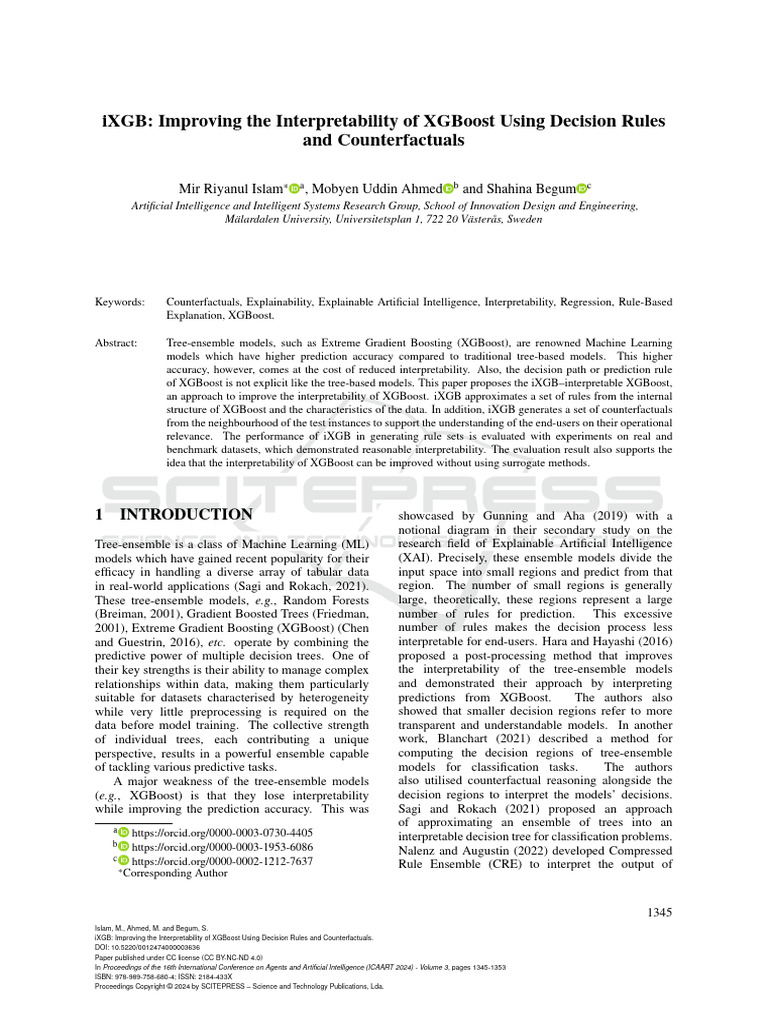 Islam Et Al. - 2024 - iXGB Improving The Interpretability of XGBoost Us | PDF | Dependent And ...