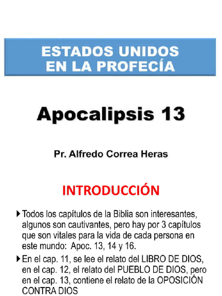 Apocalipsis 13 Iasd San Isidroppt | PDF
