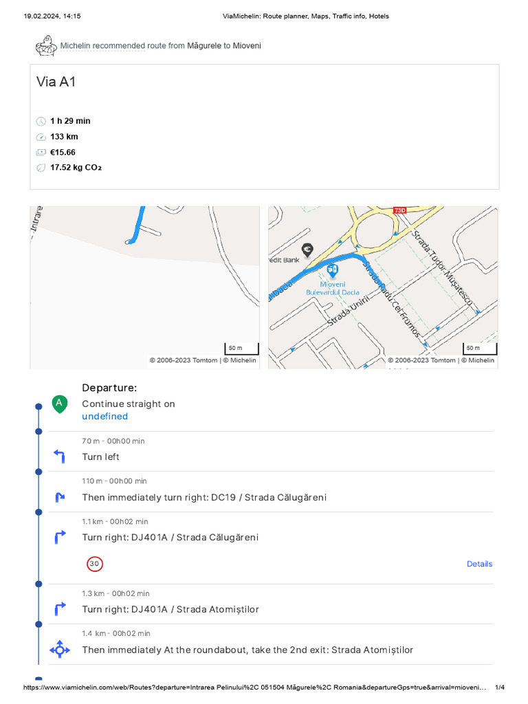 ViaMichelin - Route Planner, Maps, Traffic Info, Hotels | PDF ...