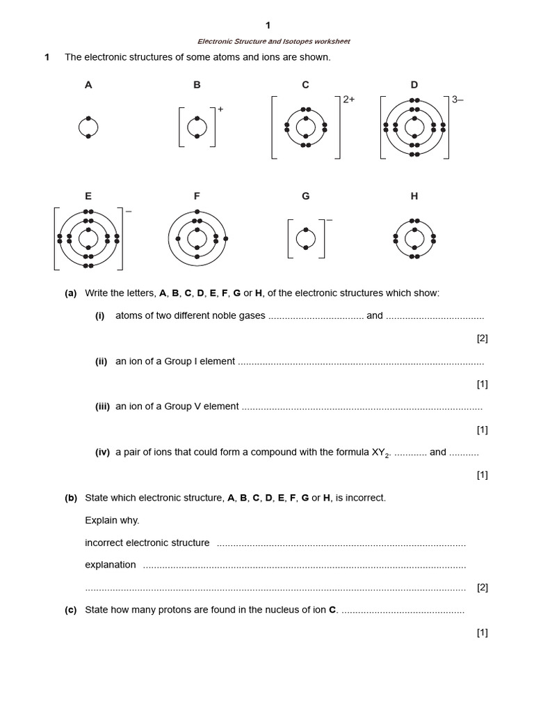 Electronic Structure and Isotopes Q | Download Free PDF | Atoms | Ion