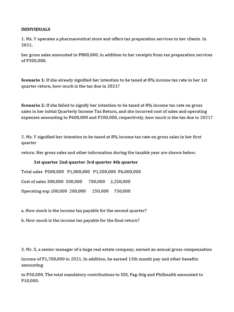 Tax Pre Test | Download Free PDF | Tax Deduction | Taxes