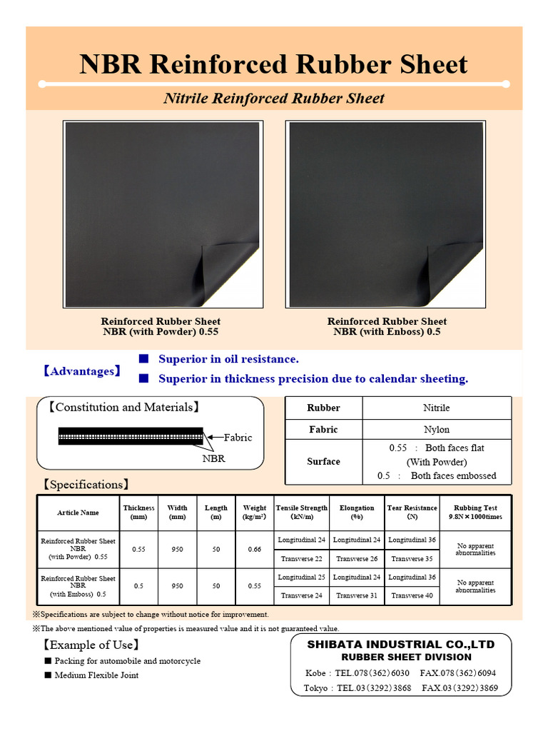 NBR Reinforced Rubber Sheet | PDF | Building Materials | Materials