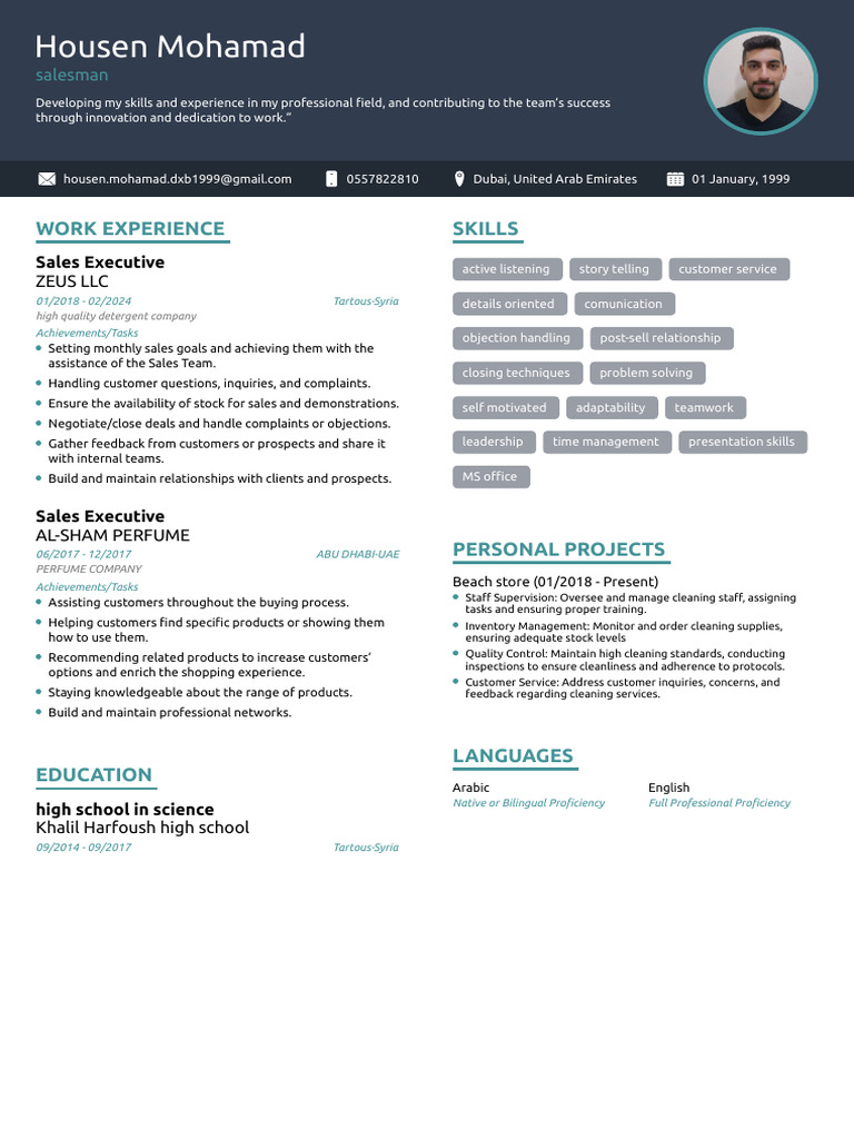 Housen's Resume | PDF | Sales | Customer