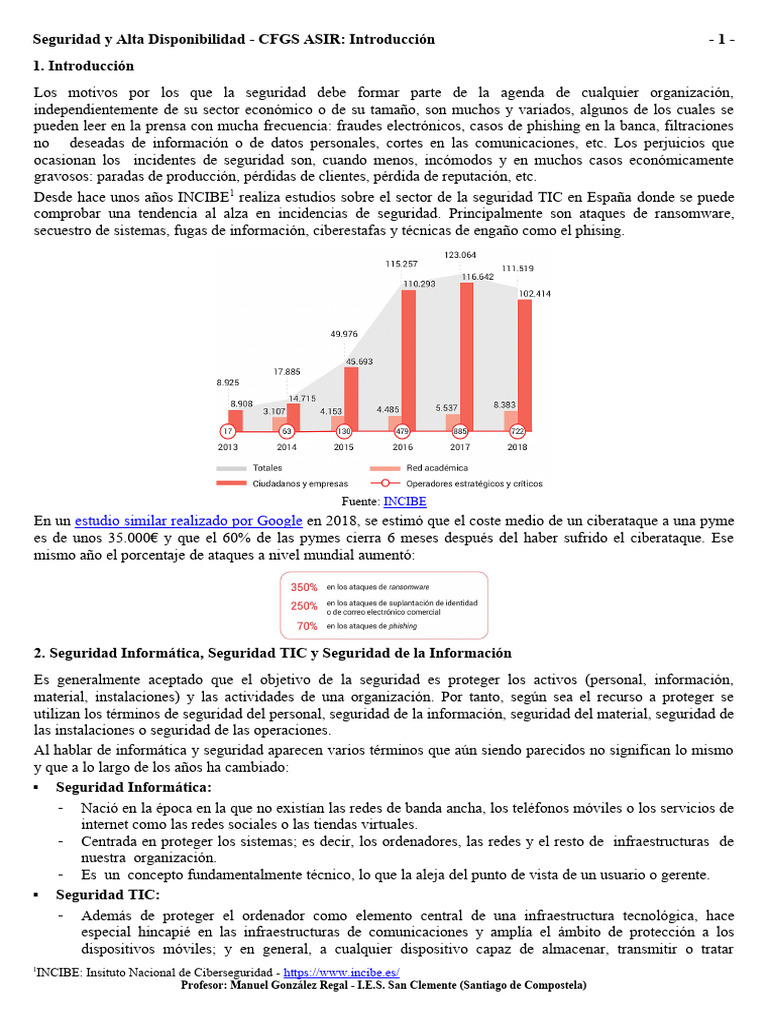 1 Intro Seg 21 22 Teoria | PDF | Seguridad | La seguridad informática