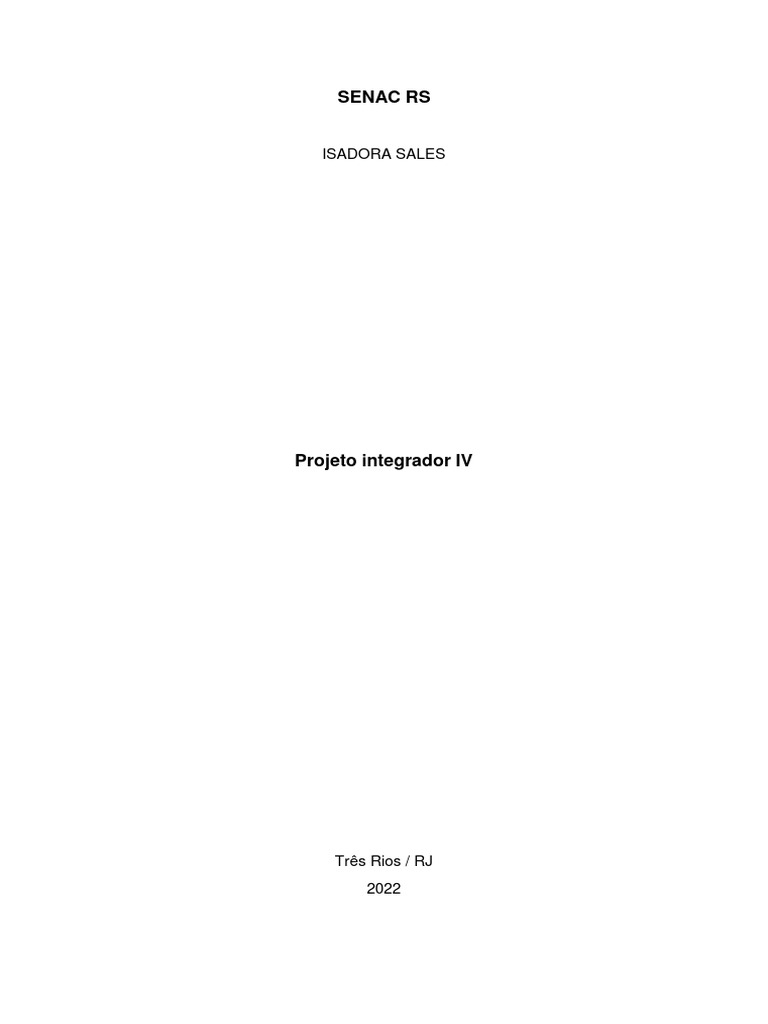 Projeto Integrador IV | PDF
