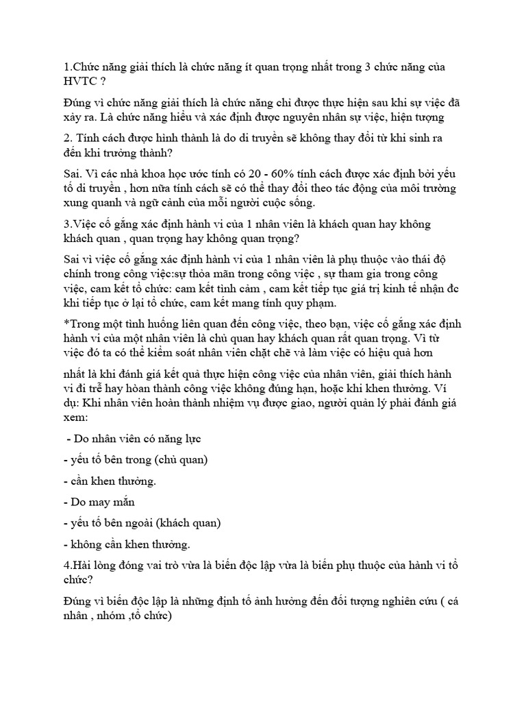 De Cuong On Thi HVTC - Minh Anh | PDF