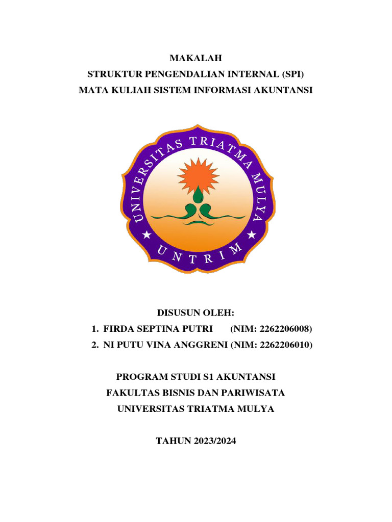 Makalah Firda & Vina Struktur Pengendalian Internal (Spi) | PDF