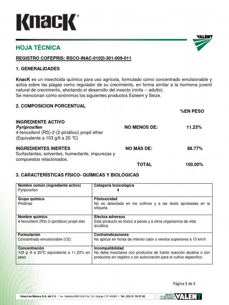 Ficha Tecnica-Knack | PDF | Agua