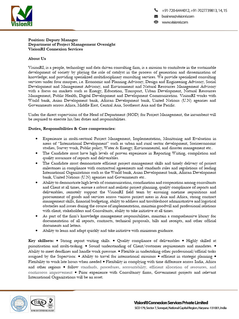 JD - Project Management | PDF | Project Management | Regulatory Compliance