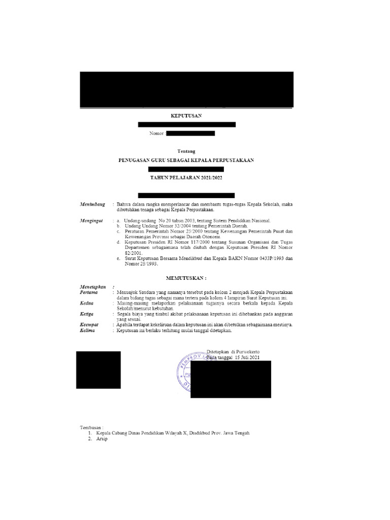 Contoh SK Managerial | PDF