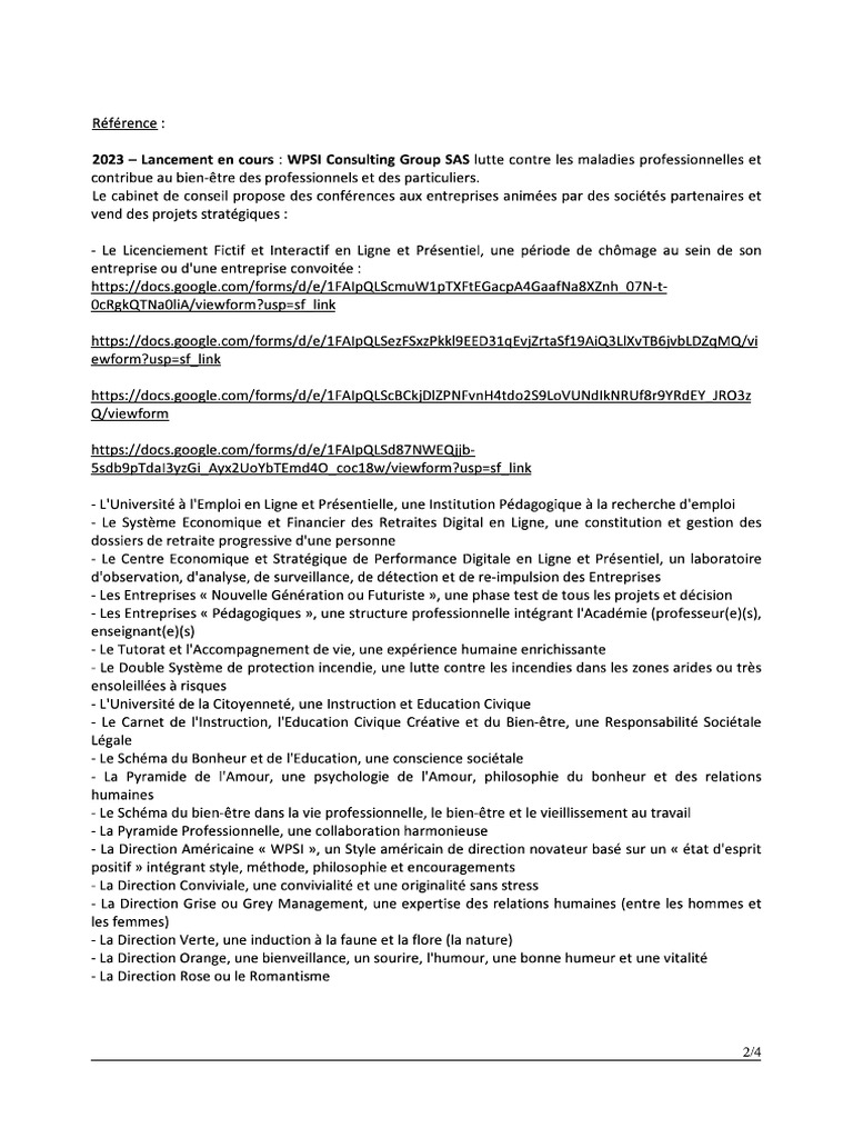 CNAM WPSI EProspection - 231013 -6-1- Projects List | PDF