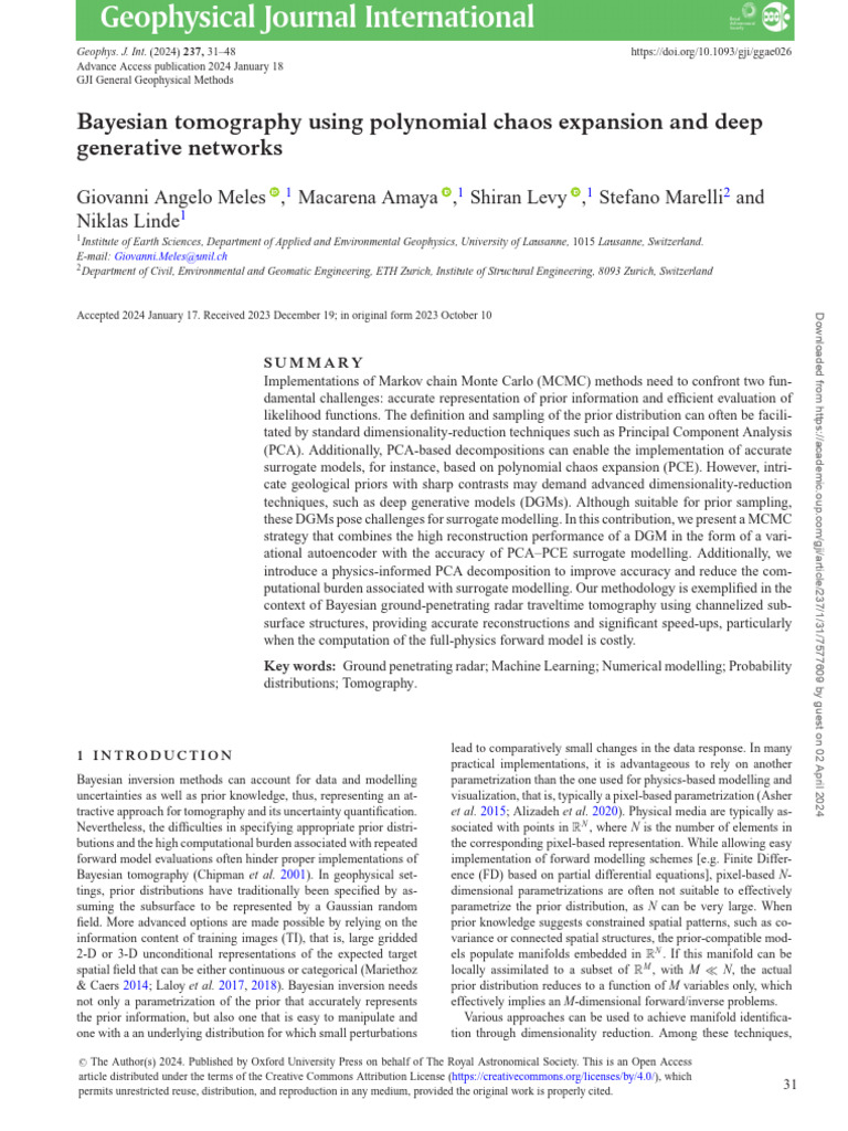 Bayesian Tomography Using Polynomial Chaos Expansion and Deep ... Bayesian Tomography Using Polynomial Chaos Expansion and Deep ...