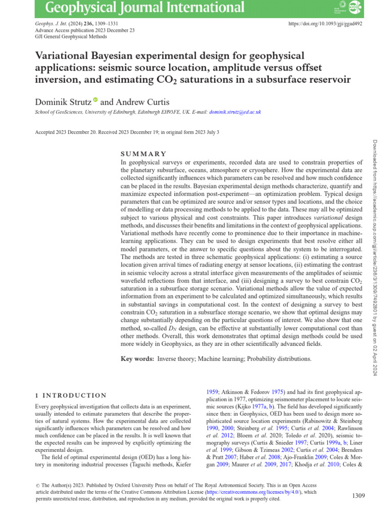 Variational Bayesian Experimental Design For Geophysical Applications Seismic Source Location ...