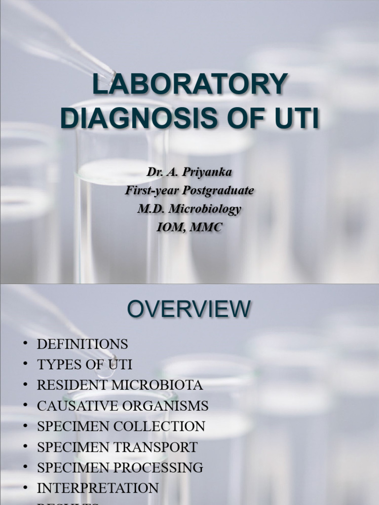 Laboratory Diagnosis of UTI | PDF | Urinary Tract Infection | Microbiology