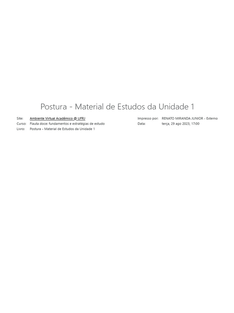 FLAUTA DOCE - Postura - Material de Estudos da Unidade 1 | PDF | Flauta ...
