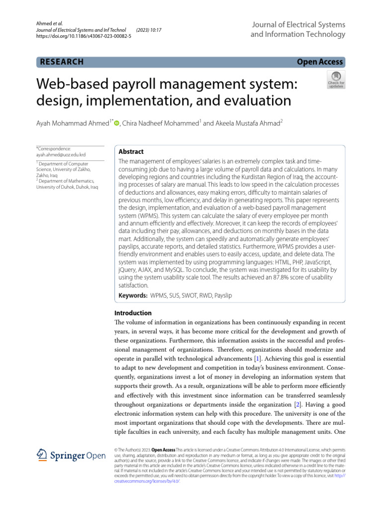 Web Based Payroll Management System | PDF | World Wide Web | Internet & Web