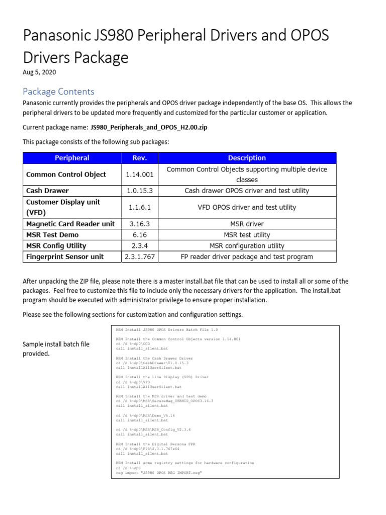 JS980 Peripherals and OPOS H2.00 | PDF | Windows Registry | X86 ...