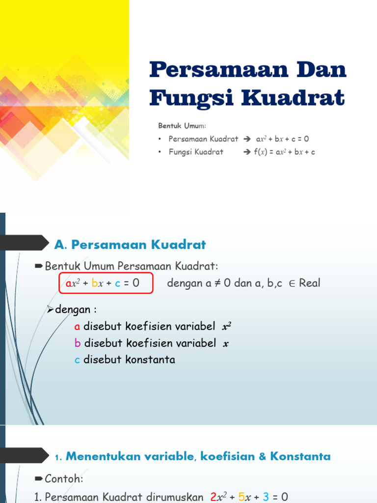 Persamaan & Fungsi Kuadrat | PDF