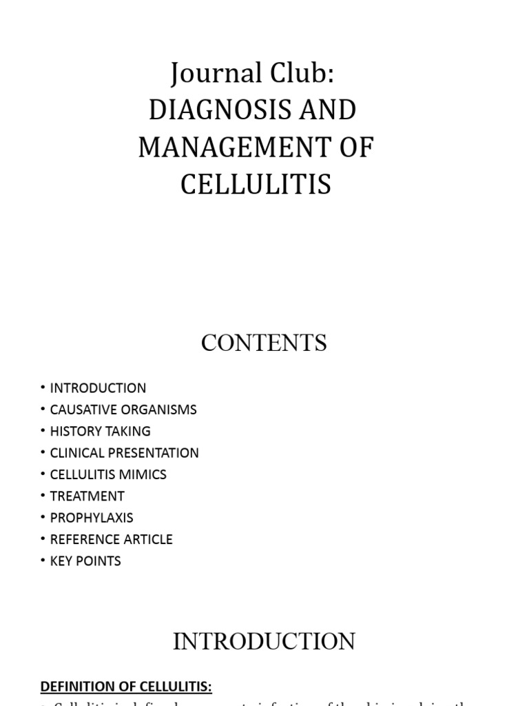 Cellulitis Diagnosis and Management Guide | PDF | Sepsis | Medical ...