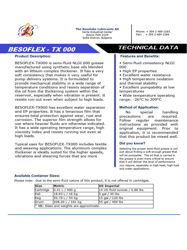 Besoflex - TX 000 | PDF | Mechanical Engineering | Applied And Interdisciplinary Physics