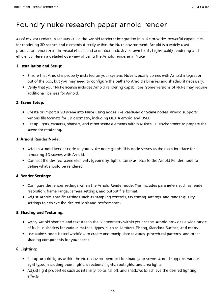 Nuke Main1 Arnold Render | PDF | Rendering (Computer Graphics) | Shader