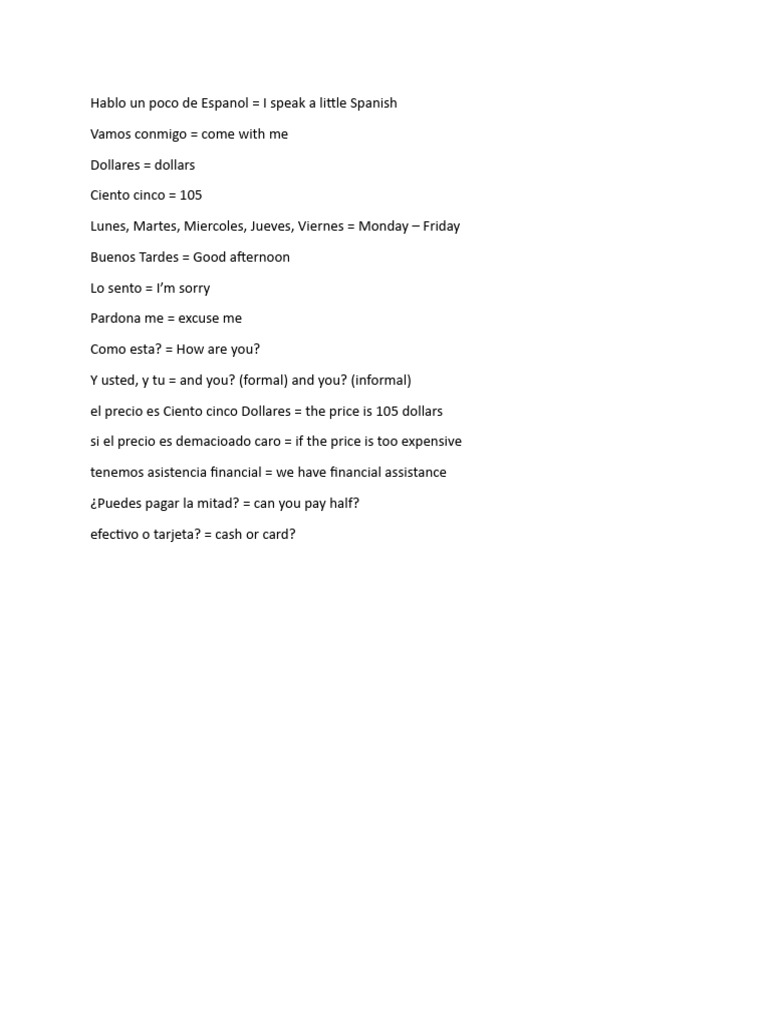 Spanish Cheat Sheet | PDF