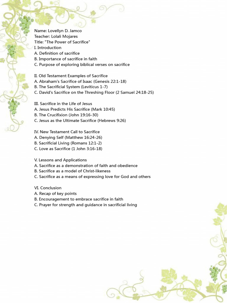 The Power Of Sacrifice Pdf