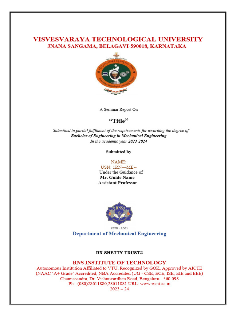 Technical Seminar Report Format | PDF | Engineering