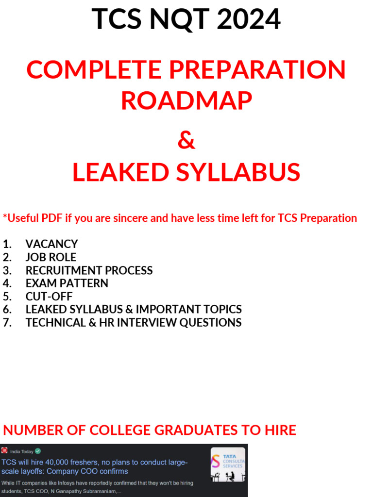 TCS Free NQT 2024 Syllabus and Important Topics | PDF | English Grammar ...