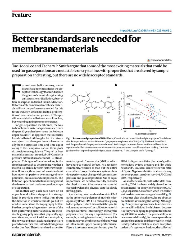 Better Standards Are Needed For Membrane Materials: Feature | PDF ...