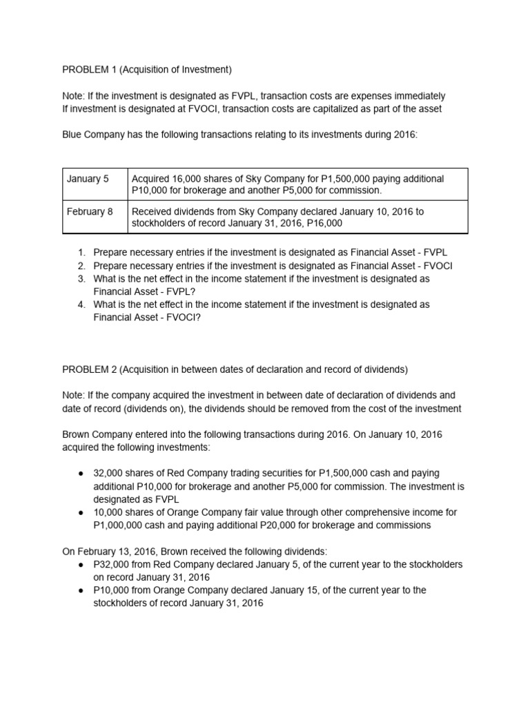 RP - Financial Asset FVPL Fvoci | PDF | Investing | Dividend