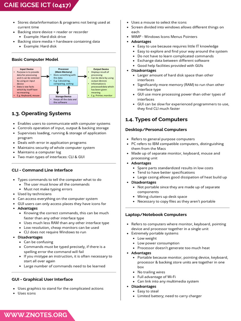 Caie-Igcse-Ict-0417-Theory-V1 3 | PDF | Graphical User Interfaces | Command Line Interface