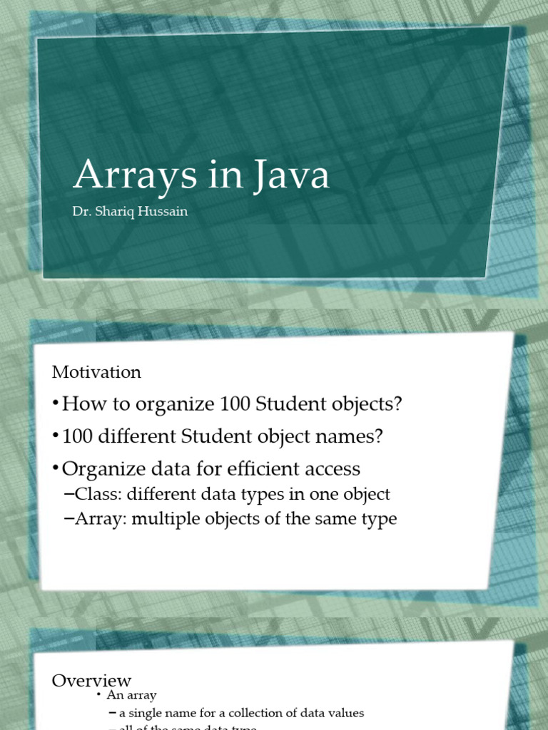 8 Lec Arrays In Java Part 1 Download Free Pdf Data Type Integer Computer Science