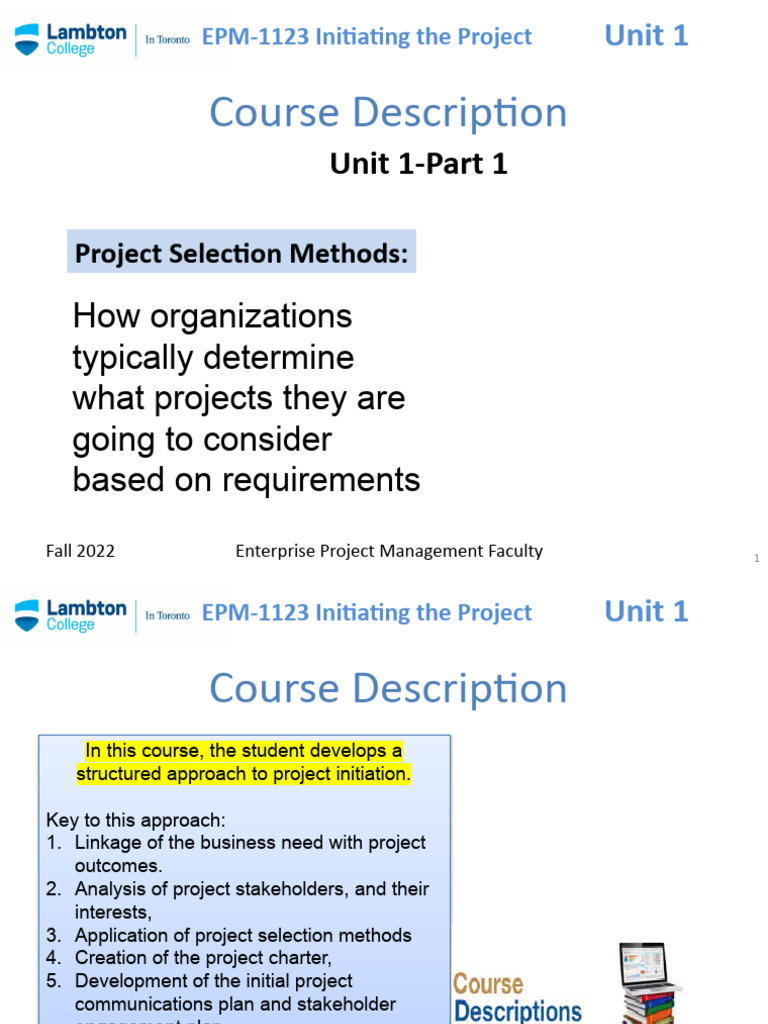 EPM 1123 - Unit 1-Project Identification and Selection-Part 1 | PDF | Net Present Value ...