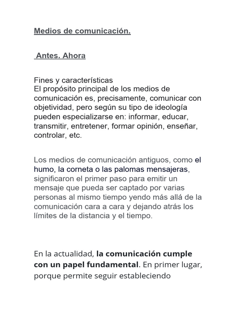 Evolución de los Medios de Comunicación | PDF