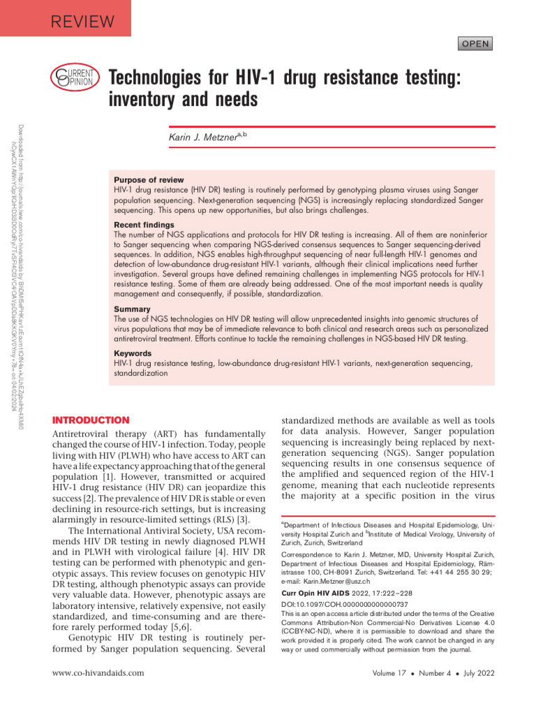 Technologies For Hiv 1 Drug Resistance Testing .9 | PDF | Dna ...
