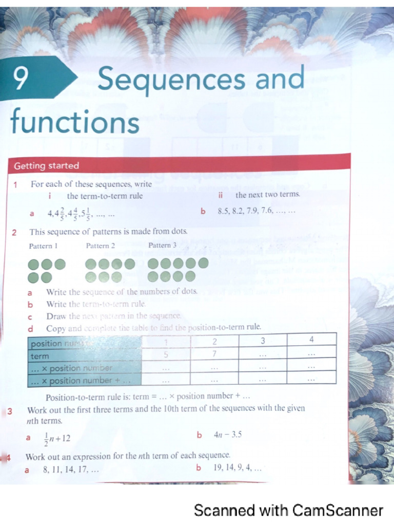 CH 9 Sequences and Functions | PDF