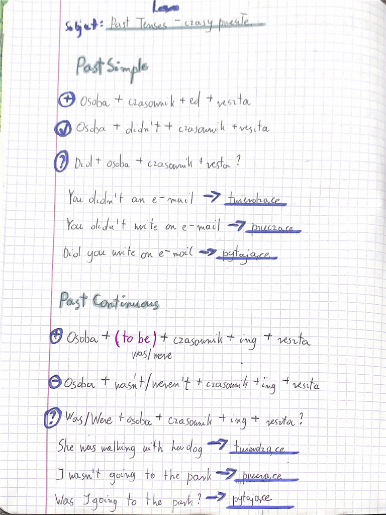 Past Tenses-czasy przeszłe_ język angielski_ Past Simple_ Past Continous (6) | PDF