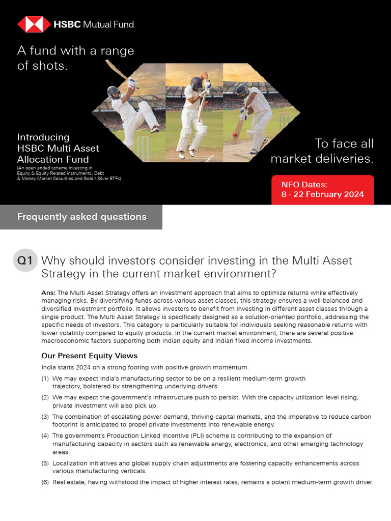HSBC Multi Asset Allocation Fund Faqs | PDF | Asset Allocation | Investment Fund