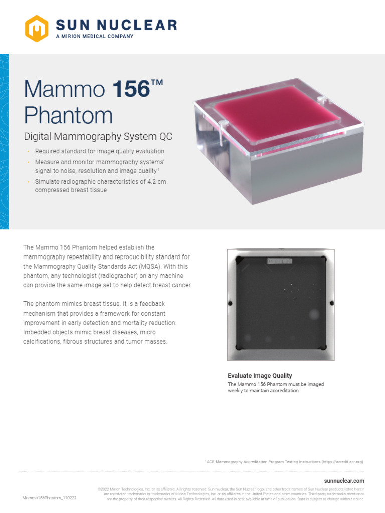 Mammo 156 Phantom - 110222 | Download Free PDF | Mammography | Breast ...