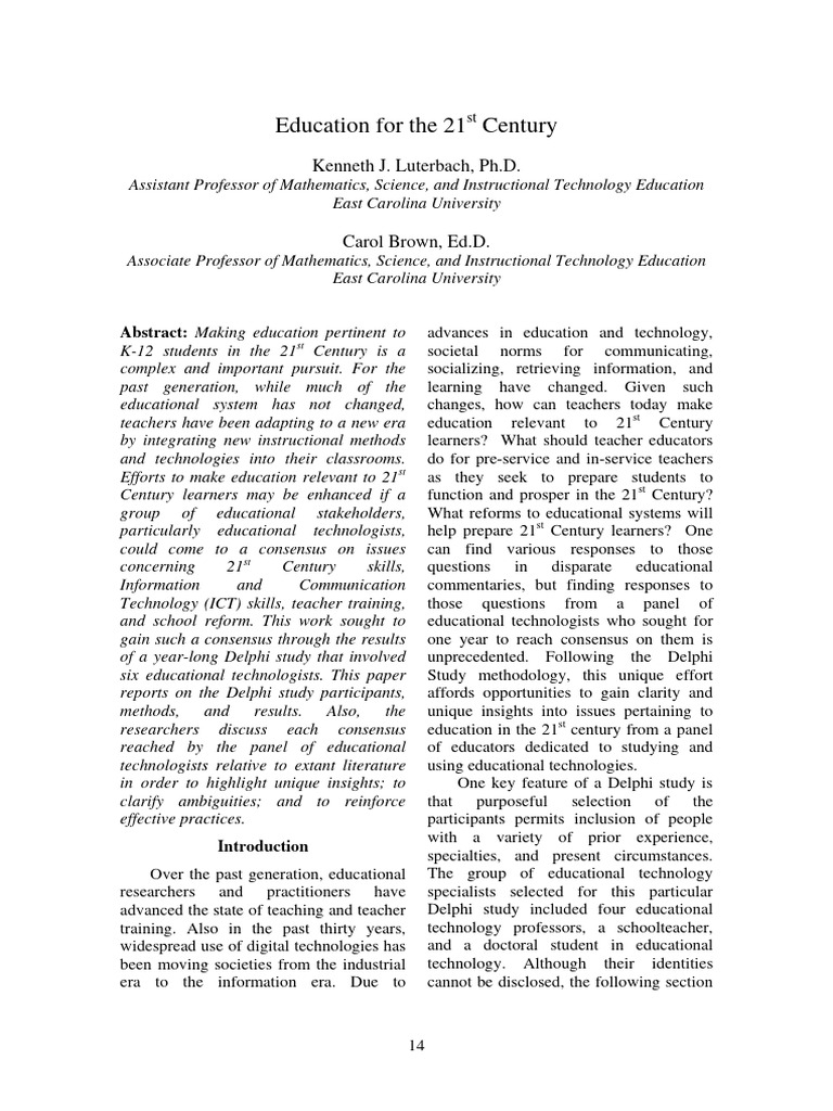 Education For The 21st Century | PDF | Educational Technology | Learning