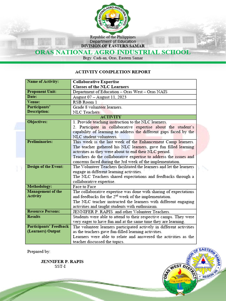 Acr - NLC 2023 - W3 | PDF | Teachers | Learning